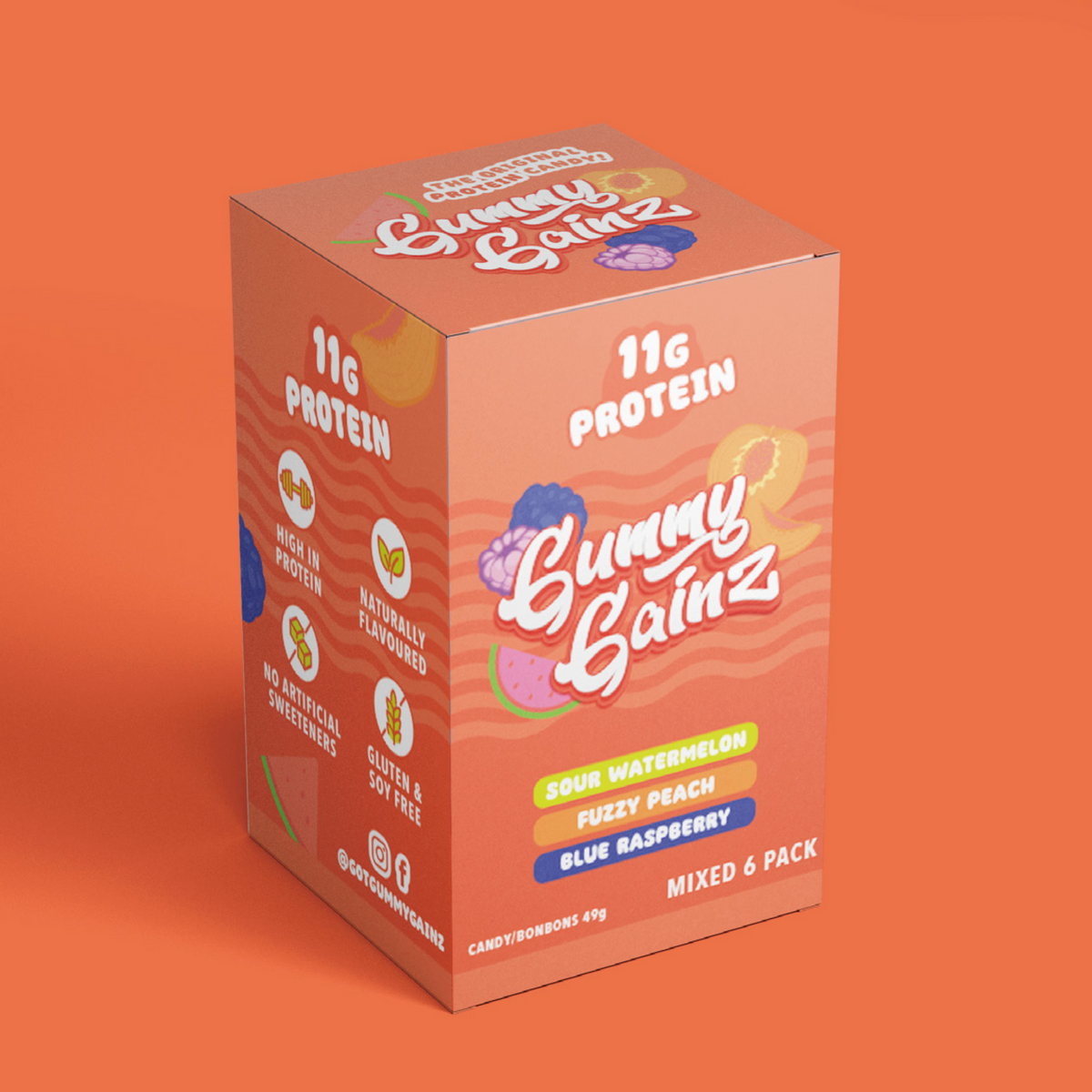 Assorted Flavours Protein Gummies 6 Pack – GummyGainz Protein Candy